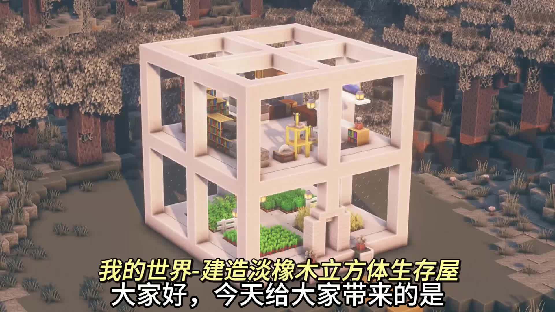 我的世界:浅橡木立方体生存屋