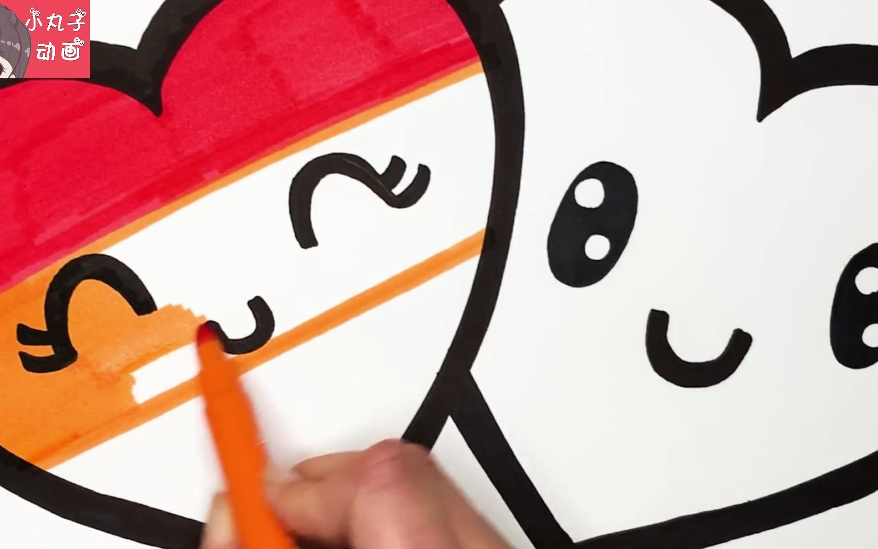 爱心表情包绘画游戏 宝宝趣味玩具一起制作