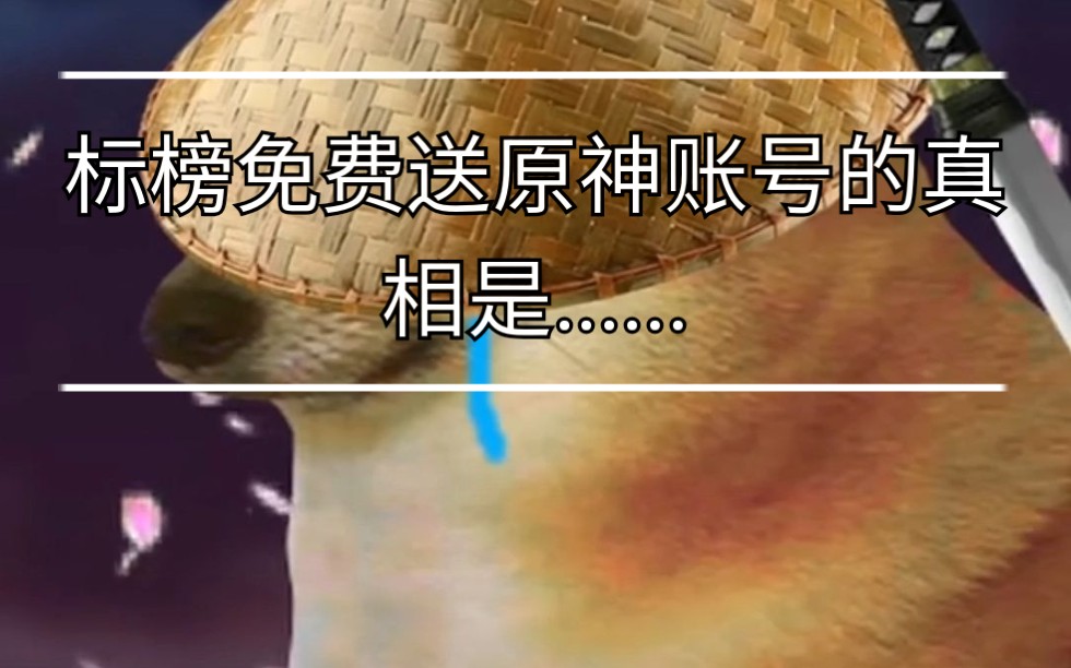 免费送原神账号?你确定?
