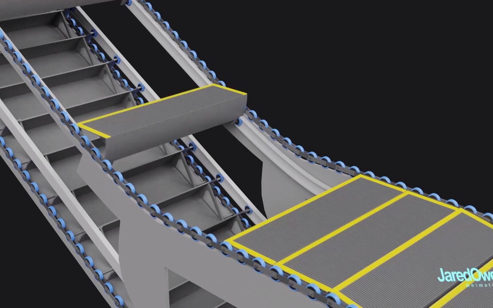 【油管搬运】自动扶梯原理3D动画