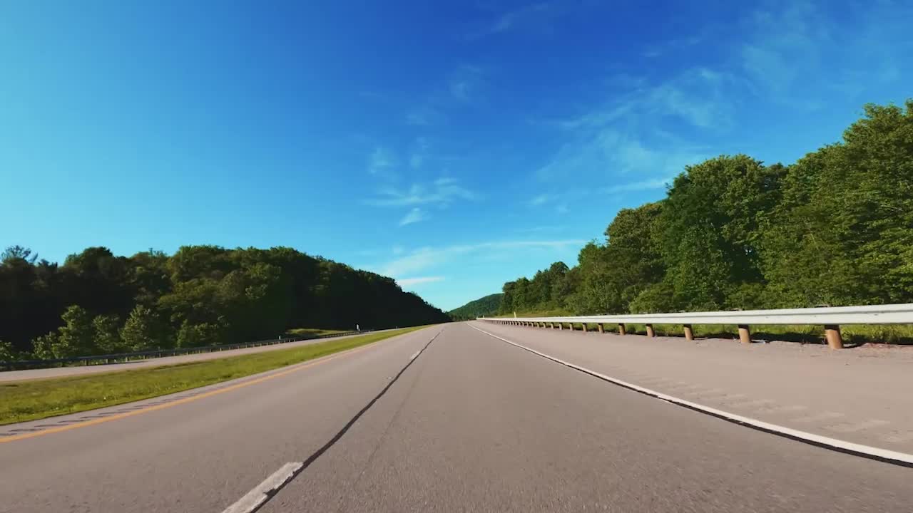 视频素材-驾车行驶公路风景素材