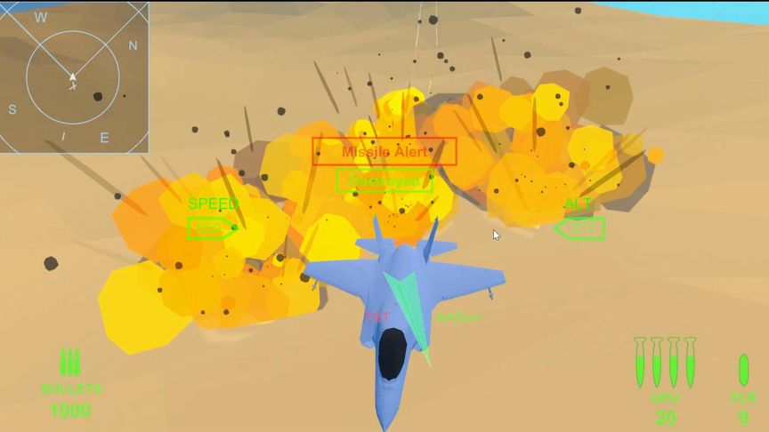 我的独立空战游戏 地面轰炸任务 使用Unity引擎开发