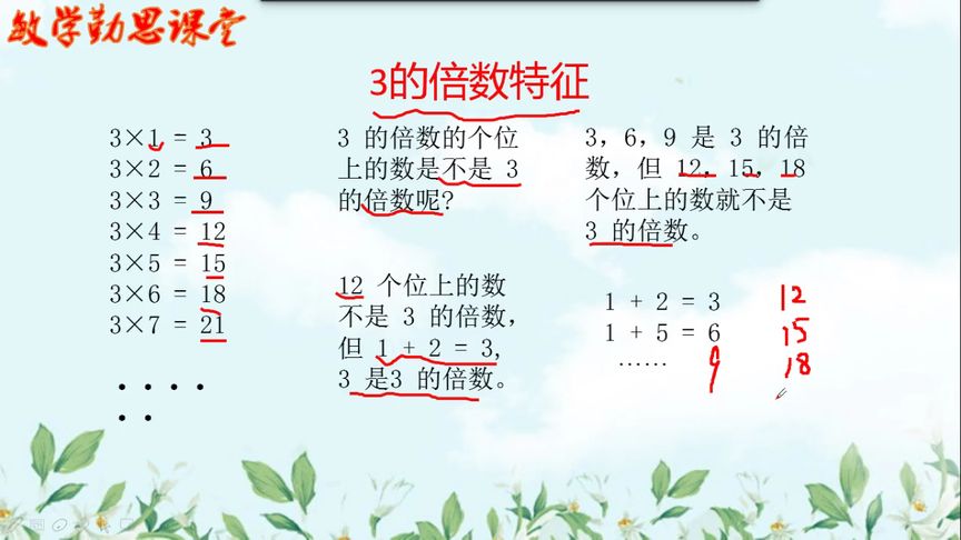五年级——3的倍数特征