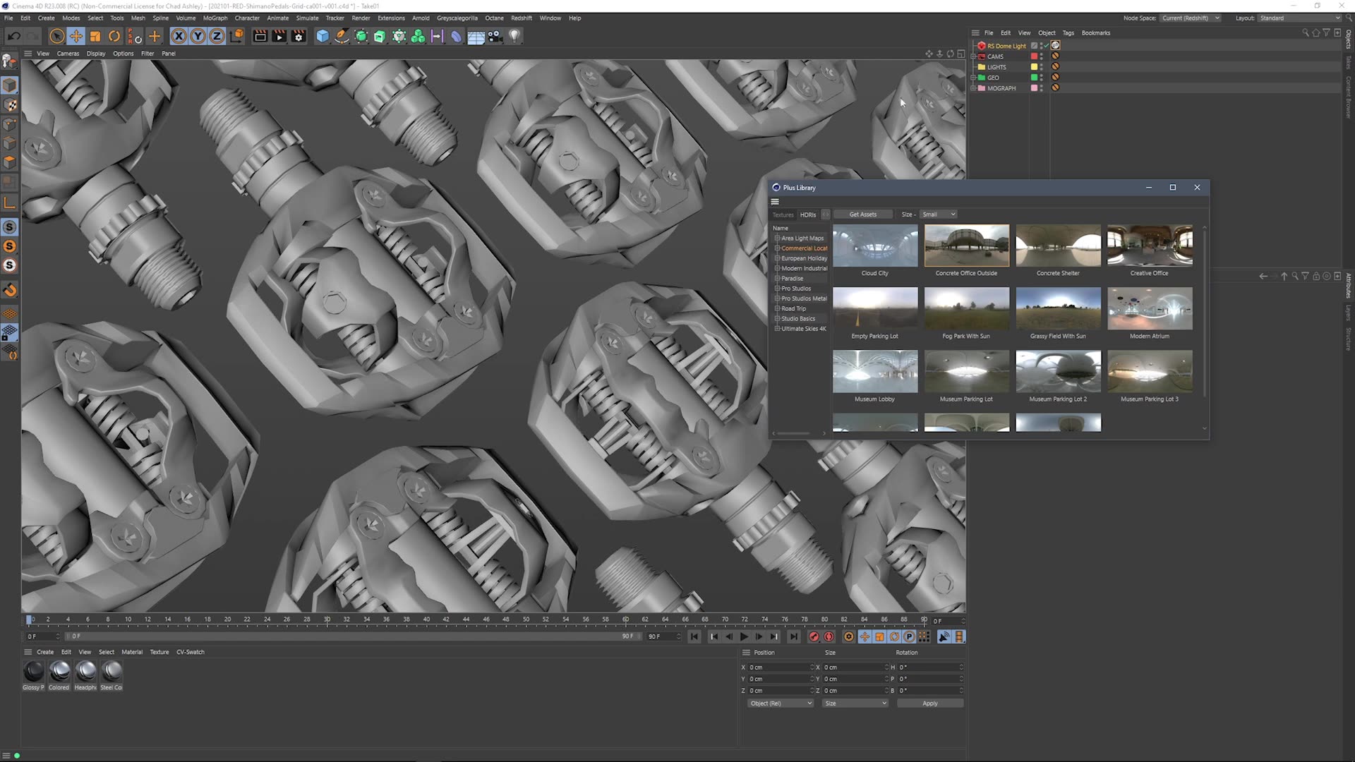 GSG灰猩猩C4D灯光绑定渲染插件使用教程C4D HDRI Studio Rig - ...