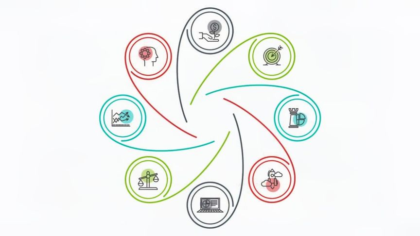商务通用多彩PPT流程图--aiyans.com