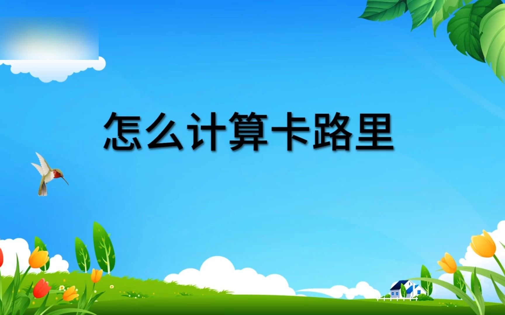 怎么计算卡路里
