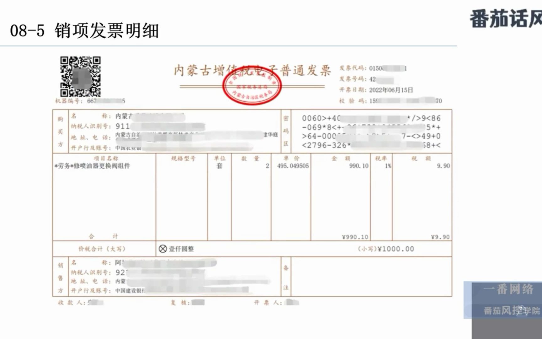 《小微企业的销项发票明细》(视频版 )