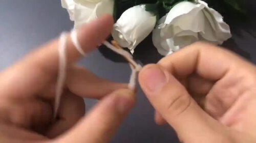 双色横条纹花样编织教程,简单两排完成,新手看看都会