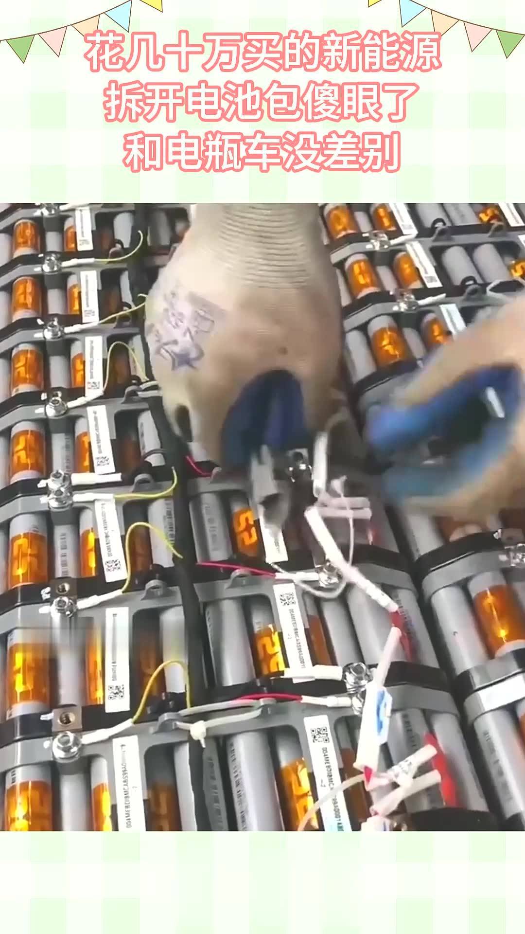 花几十万买的新能源,拆开电池包傻眼了,和电瓶车没差别