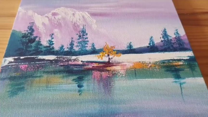 手工绘画教程,美丽的山水风景画!