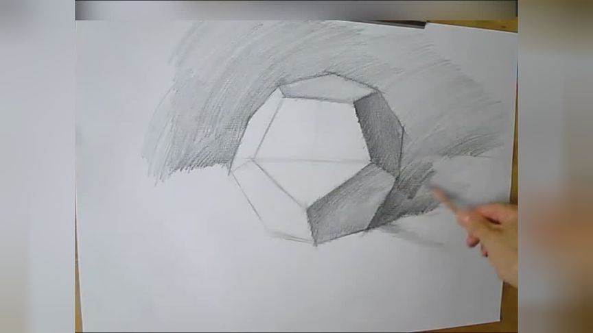 从零开始学素描:十二面体的画法(24)