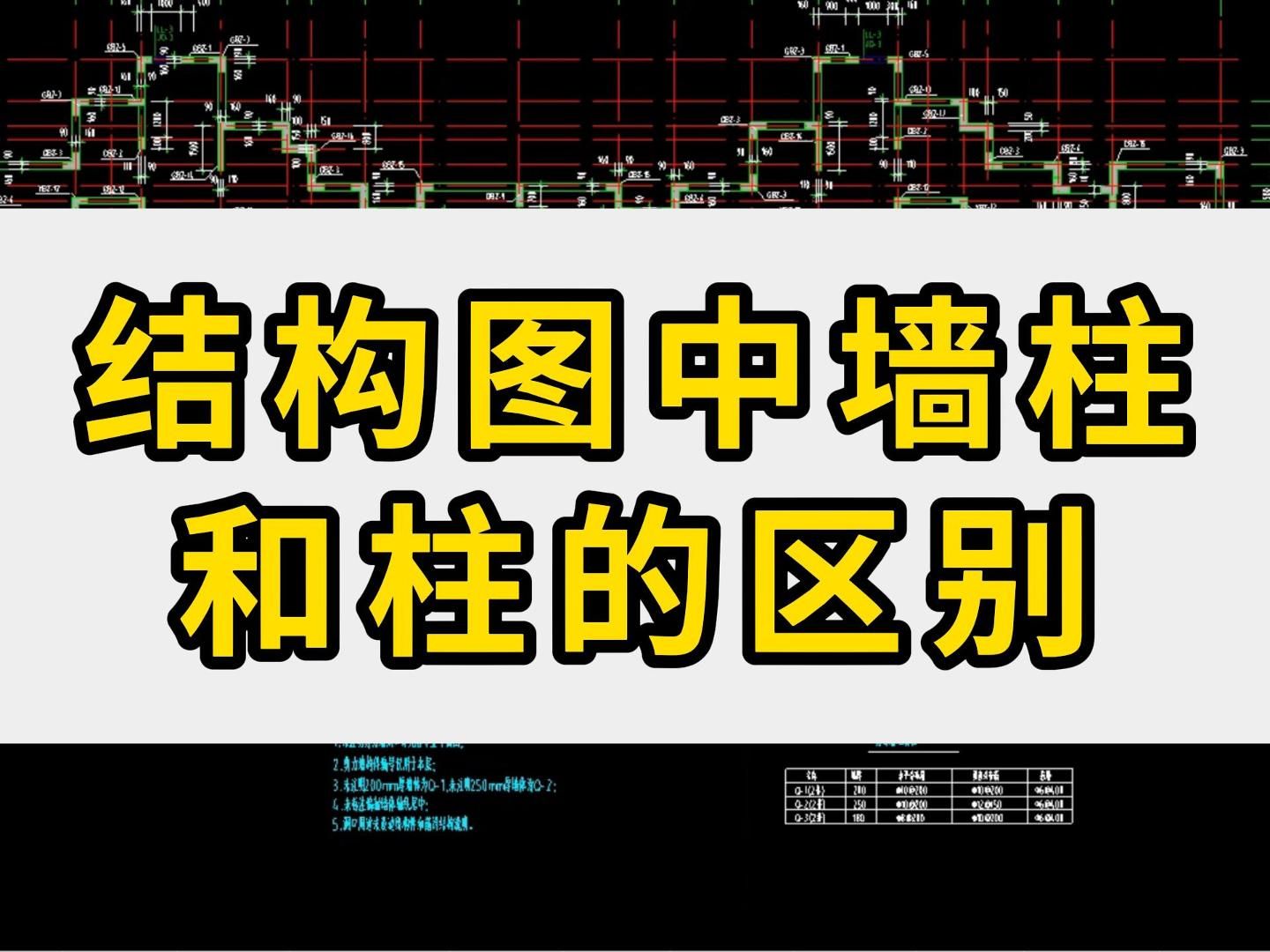 结构图中墙柱和柱的区别/建筑图纸识图教学/建筑识图入门知识/建筑...
