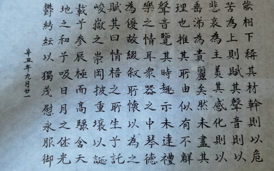 文徵明《琴赋》练习,感觉写得跟文先生一点儿也不沾边。业余练字,...