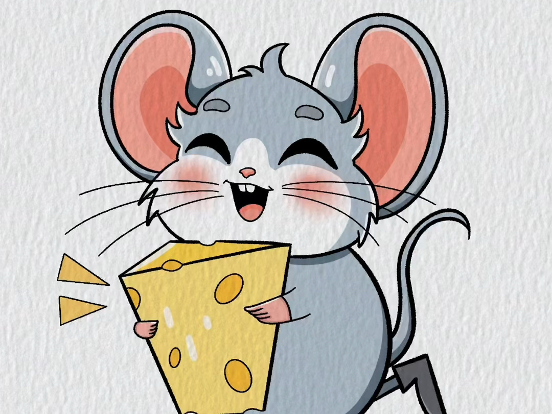 贪吃的小老鼠偷吃奶酪 #卡通画 #简笔画 #儿童画