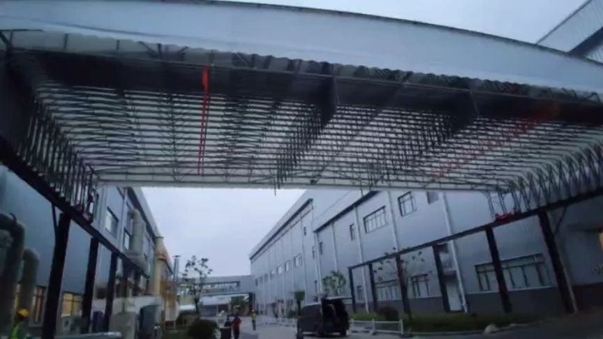 #移动推拉雨棚 #悬空电动蓬 #膜结构停车棚