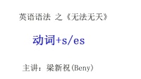 语法精讲之名词+s或es规则