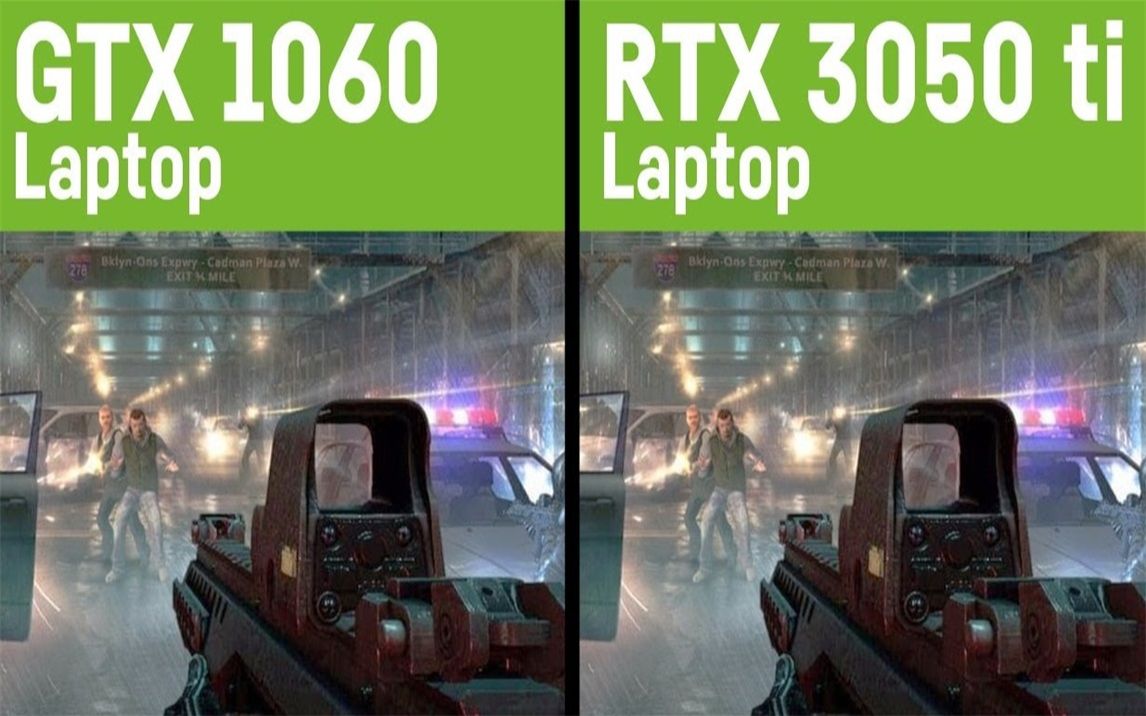 GTX 1060 6G vs RTX 3050Ti 4G(60W) 笔记本显卡对比(1080P分辨率...