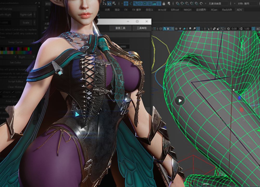 【Maya+ZBrush】教你如何雕刻高质量美女角色,美型脸的秘诀演示