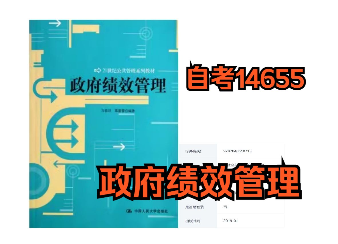 自考14655政府绩效管理 甘肃福建 视频精讲串讲配套资料