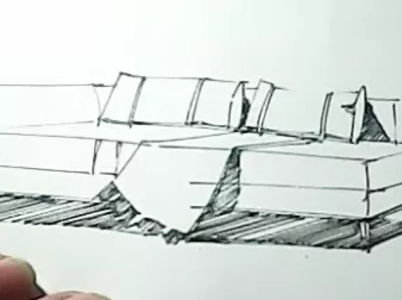 07 室内设计手绘表现技法 线描单体的练习(四)