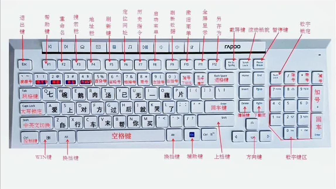 0基础学电脑就要从认识键盘按键功能学起,后面制表就轻松许多哦!会用...