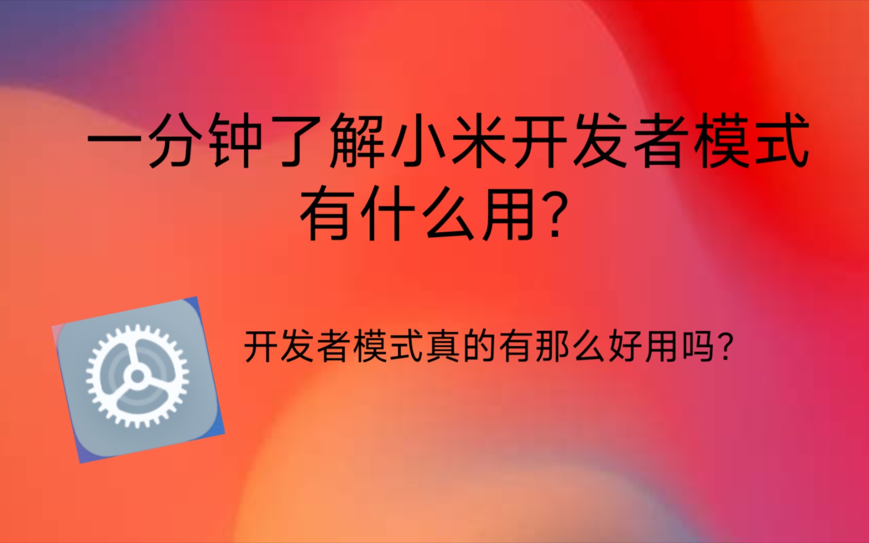 快来看看小米开发者模式有什么用吧