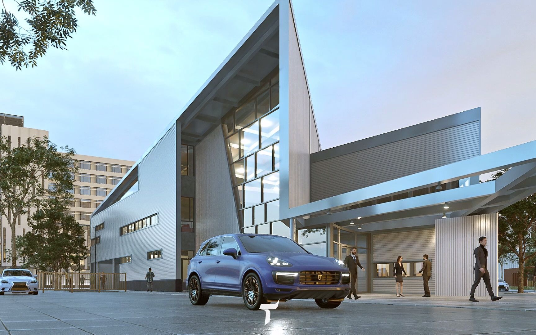 D5渲染器建筑半夜景小动画