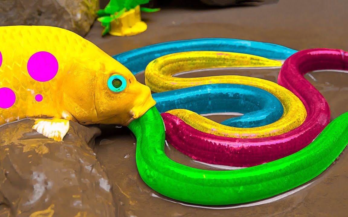 =锦鲤鱼保护金蛋免受螃蟹的伤害,一起互相帮助,快来看看吧!