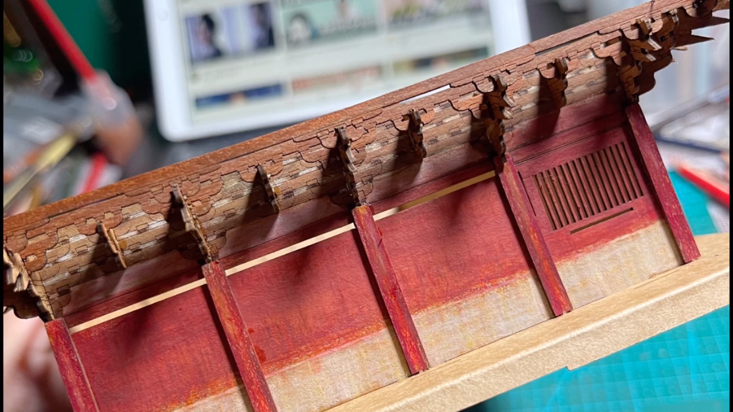 手工|五台山佛光寺纸模型制作|古建筑上色