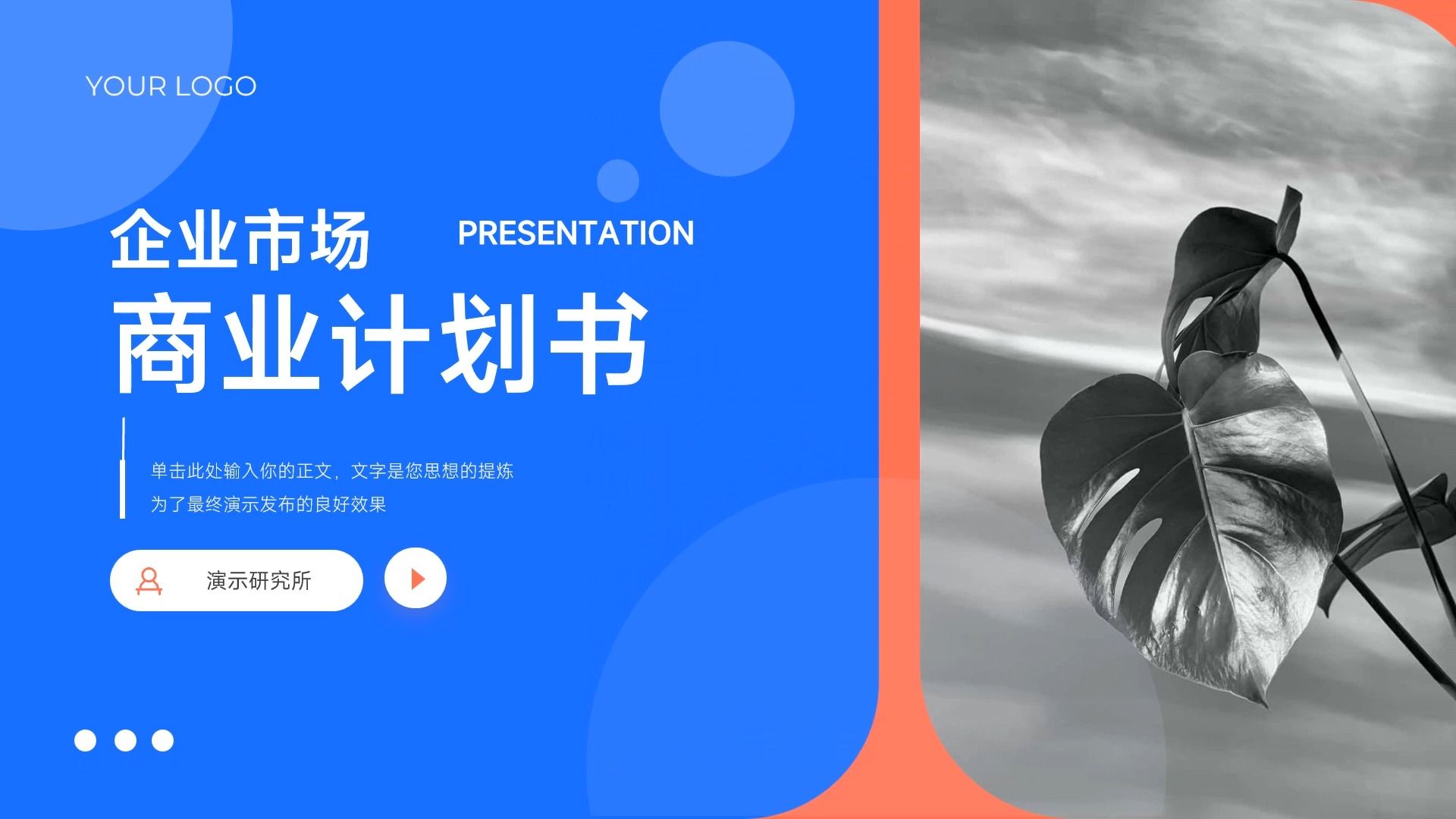 红蓝图文大气商业计划书PPT模板