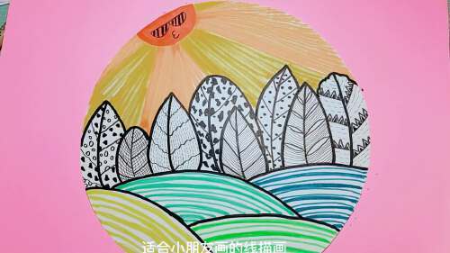 适合幼儿园小朋友画的线描画!创意画儿童画黑白线描彩色线描