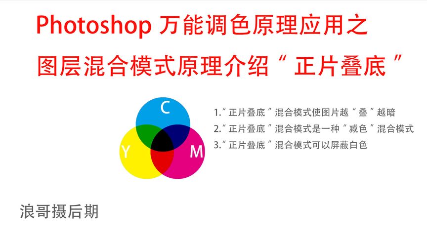 PS万能调色原理详解 Photoshop正片叠底混合模式PS调色变色原理