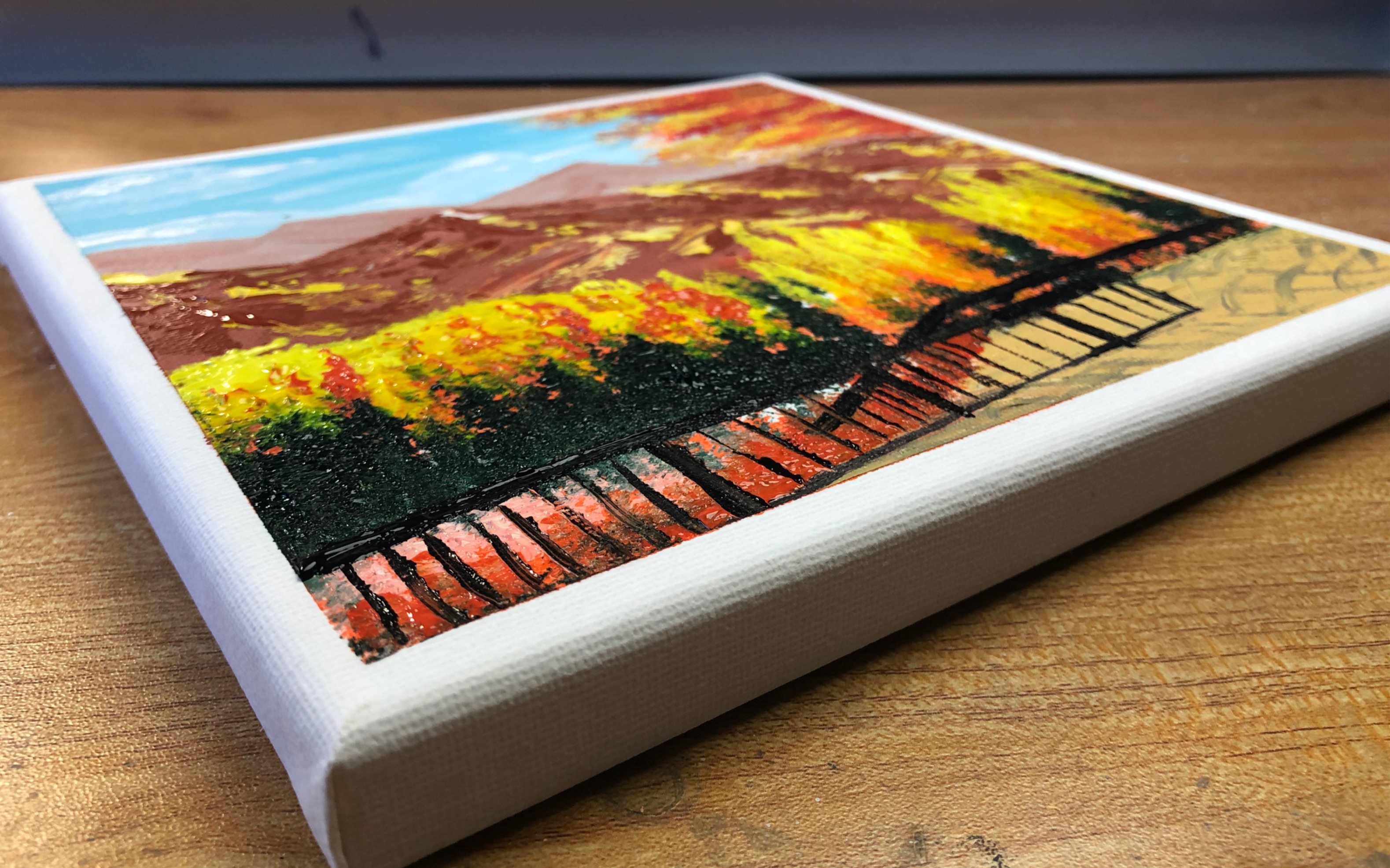 简单风景画/丙烯颜料/初学者学习绘画入门教程/简单绘画#121
