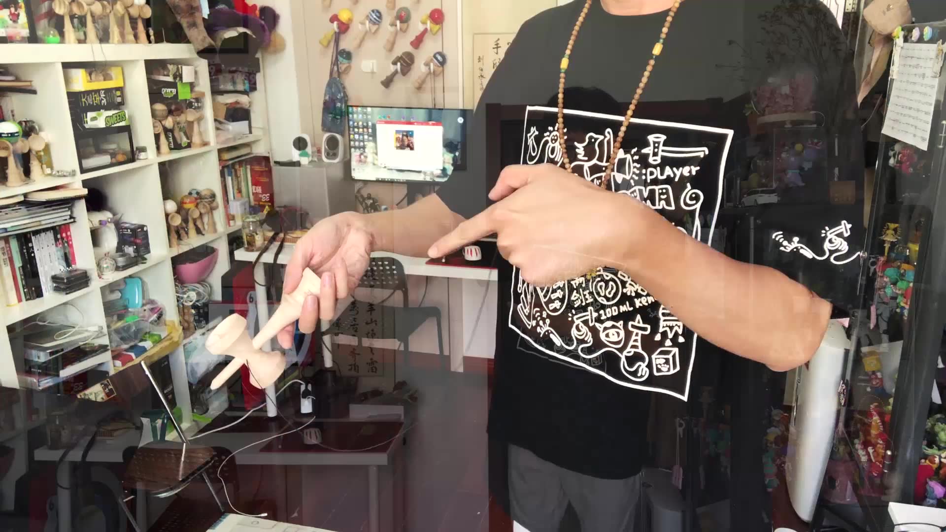 【二两剑玉】中级教学-离转-详细练习方法-kendama教程