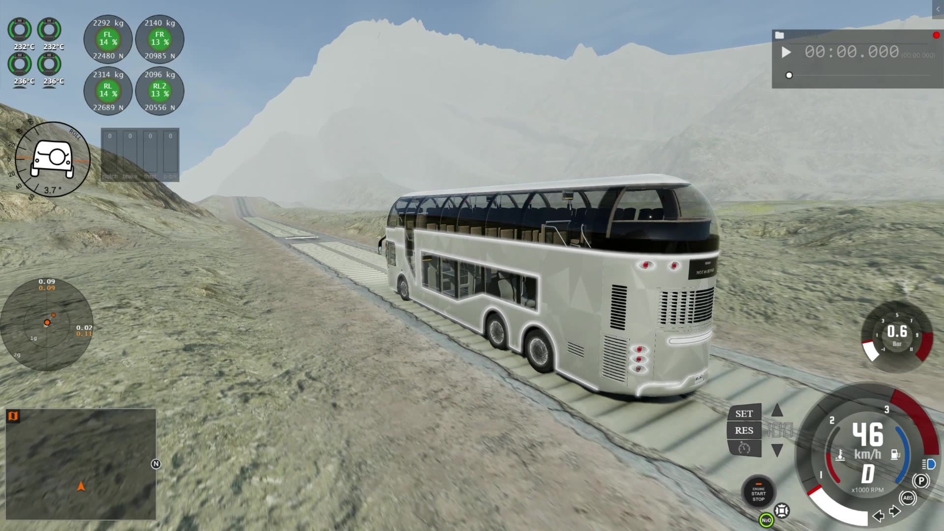 BeamNG 胶囊巴士悬挂与碰撞测试(8:00后为第二层第一排乘客视角)