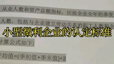 小型微利企业的认定标准