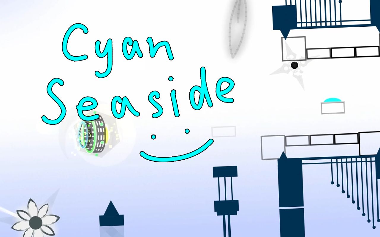 【几何冲刺】 “ (・ω< )★ ” | Cyan Seaside | By: me (othersHD)_...