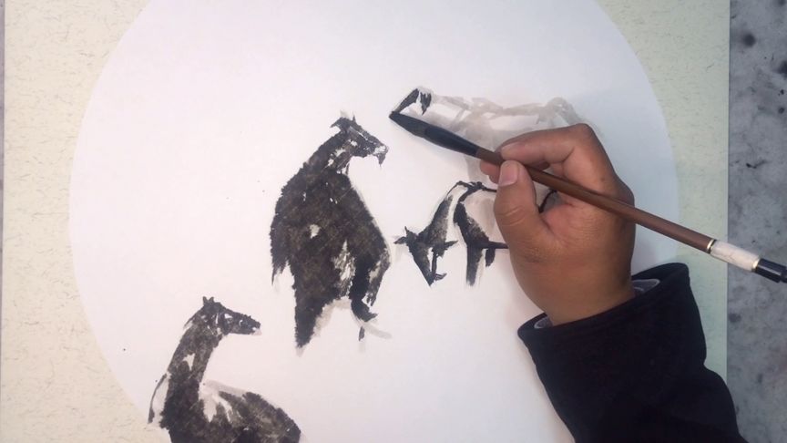国画:最易懂绘画教学,羊的水墨画法,值得关注收藏