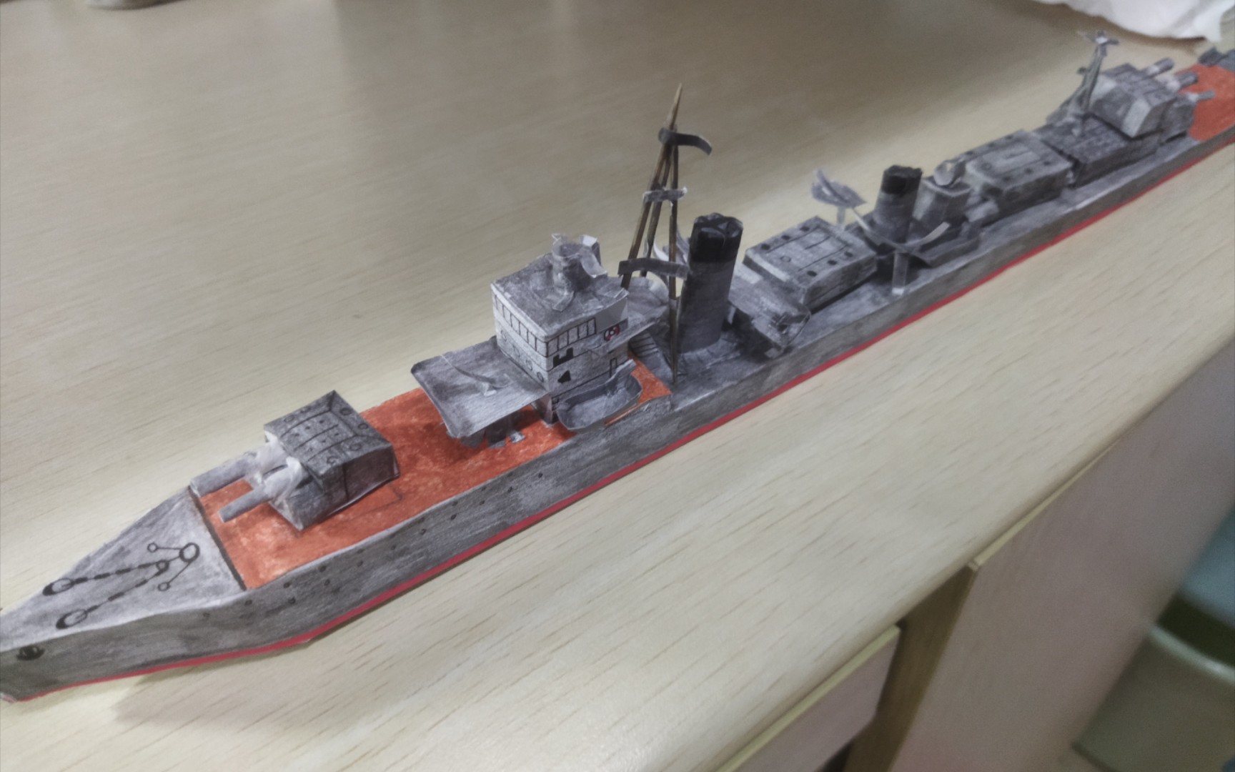 【纯手绘军舰纸模型】夕云级夕云号驱逐舰