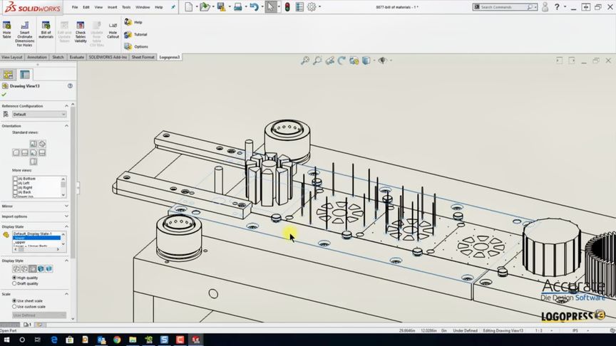 Solidworks冲压模具设计 Logopress3设计层压模,包括BOM