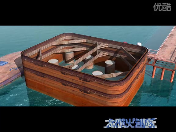 5、钢套箱围堰施工三维动画
