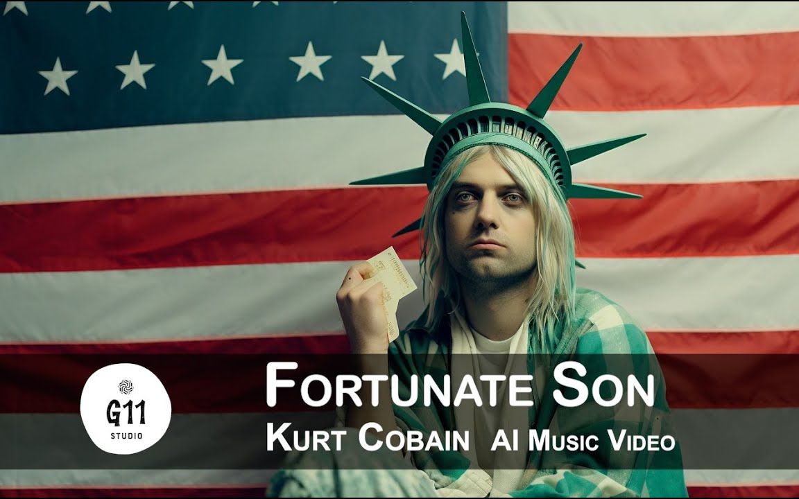 Kurt Cobain - Fortunate Son (致敬CCR) - AI Music Video(G11出品)