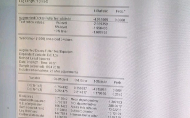 学习记录---计量经济学Eviews残差平稳性ADF检验(检验XF之间协整...
