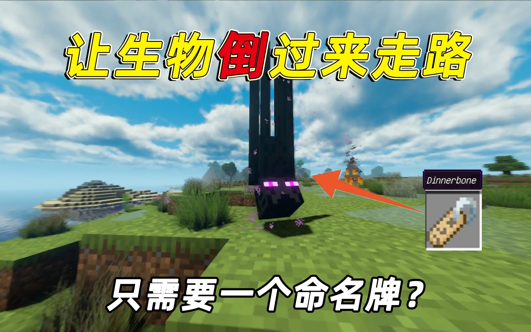 我的世界:老玩家都不会的技巧,让生物倒着走,只需一个命名牌?