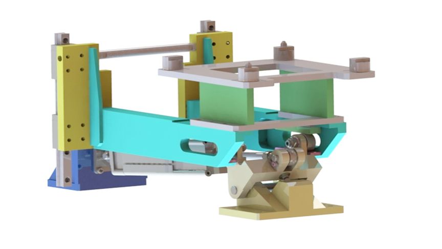 制动气缸带动连杆寸肘顶升机构设计方法