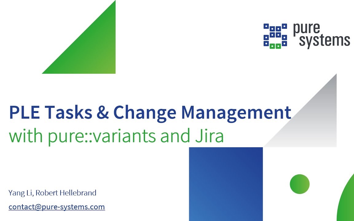 PLE009 - 产品线工程 任务和变更管理 with pure--variants and Jira