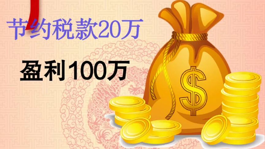 盈利100万,节约税款20万!