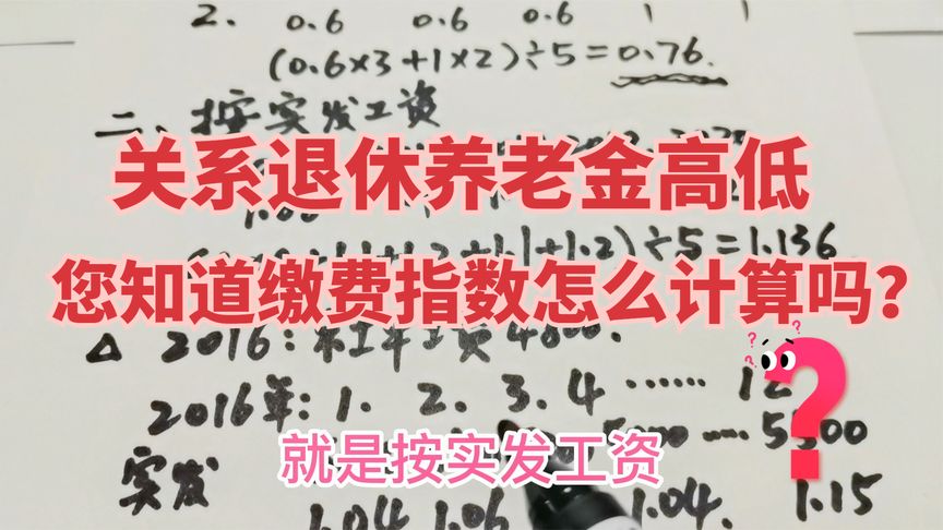 养老保险中的缴费指数,关系退休养老金高低,缴费指数咋计算呢?