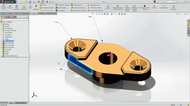 SOLIDWORKS快速构建零件模型