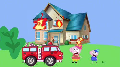 猪佩奇安全教育猪佩奇家着火消防知识儿童动画故事剧场合集